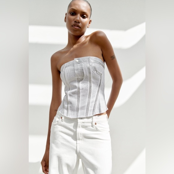 Zara | Tops | Nwt Zara Metallic Strapless Top | Poshmark